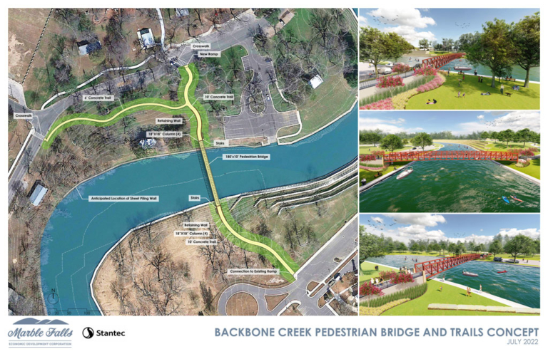 Marble Falls EDC Approves Backbone Creek Pedestrian Bridge Connecting ...